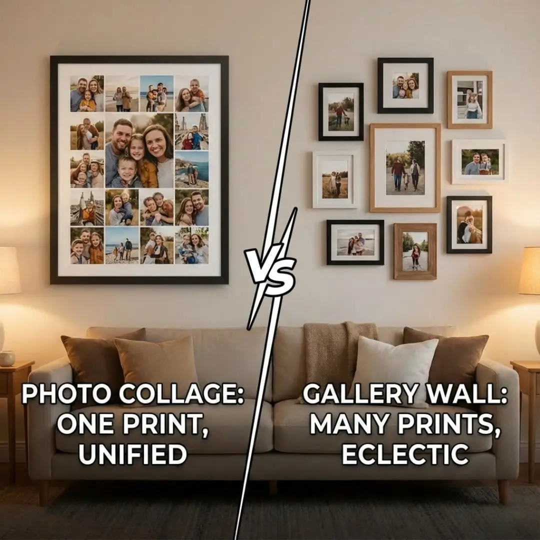 Photo Collage vs Gallery Wall: Find Your Perfect Display